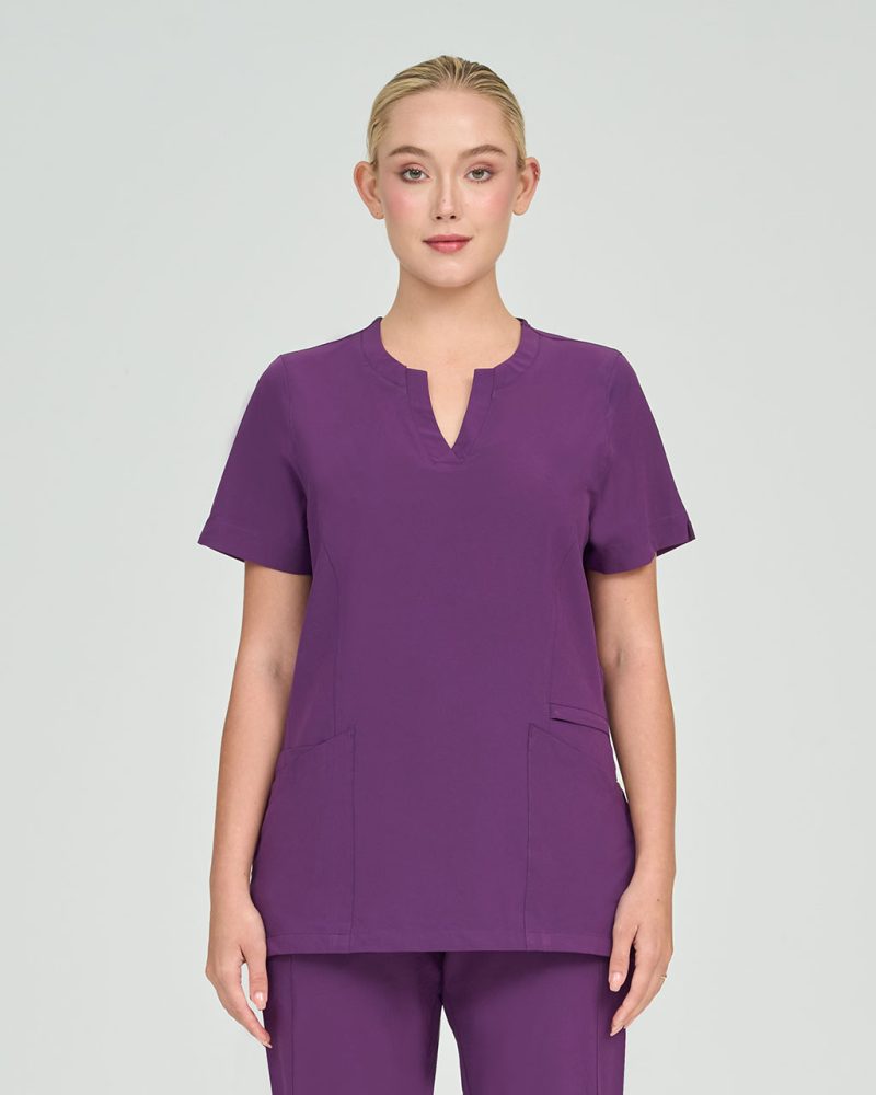 Ellen Purple Rain Scrub Top - Scrubness