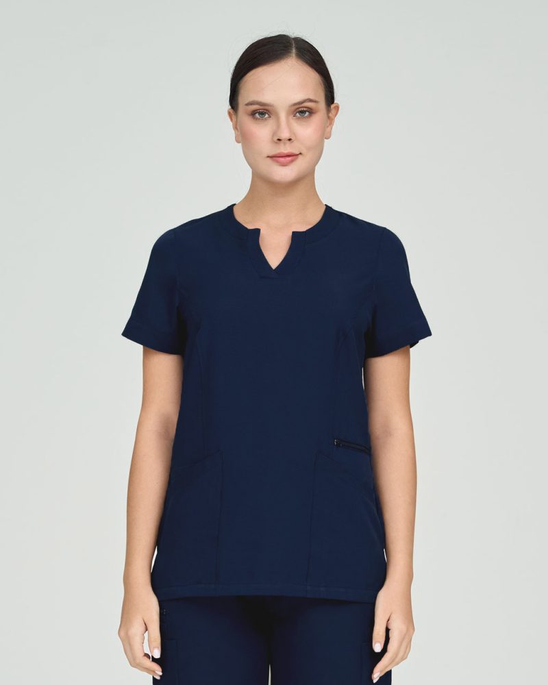 Anna Deep Navy Scrub Top - Scrubness